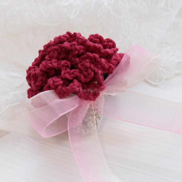 카네이션 티 코스터 & 코사지 [pattern/Tutorial] - Knitting+